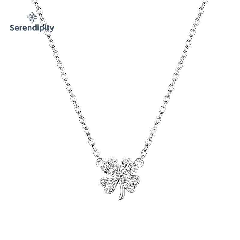 Cheap Four-leaf clover necklace female lucky leaf clavicle chain | Joom