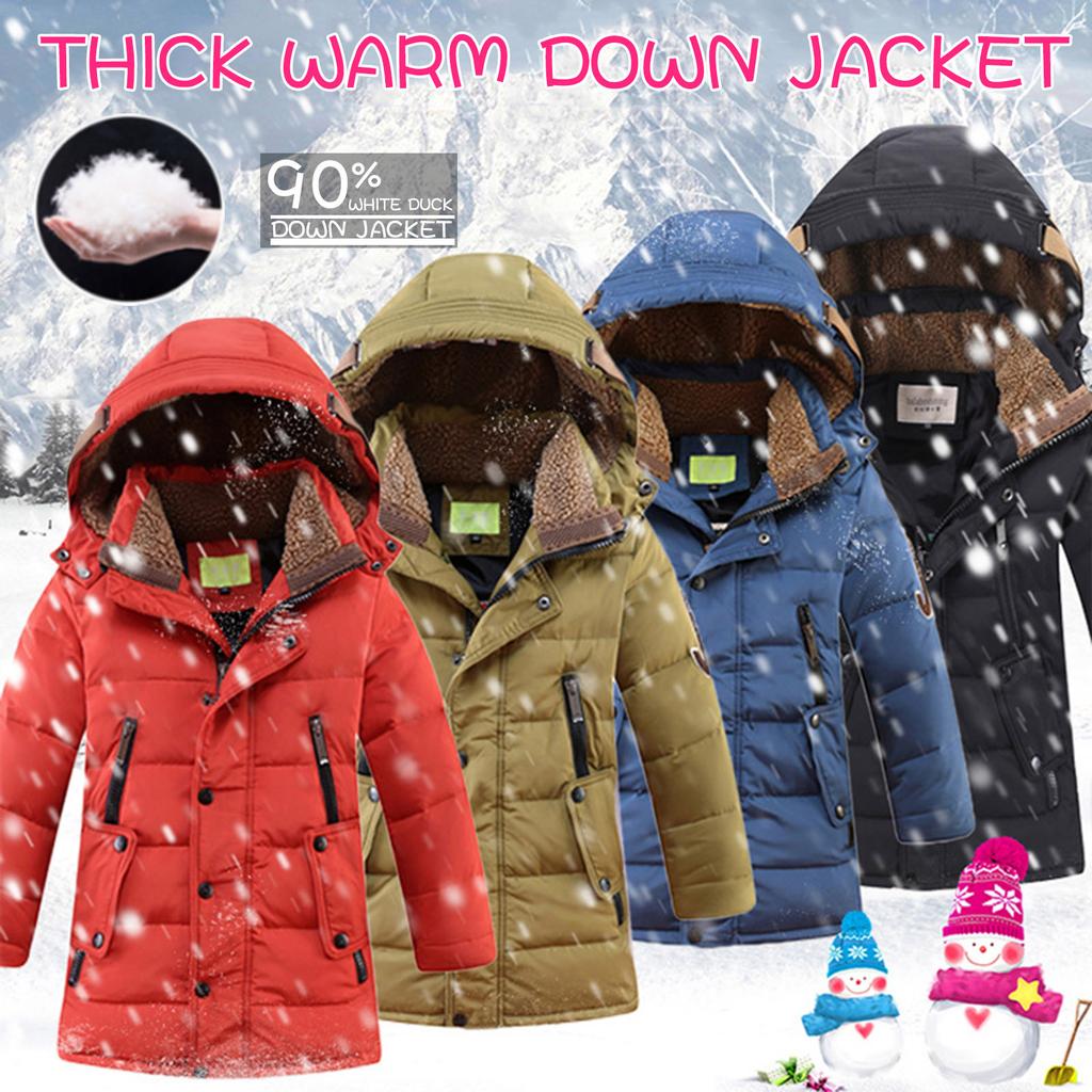 Buy [SMP] Kids Girls' Boys' Hooded Down Coats Winter Warm Jacket Solid ...