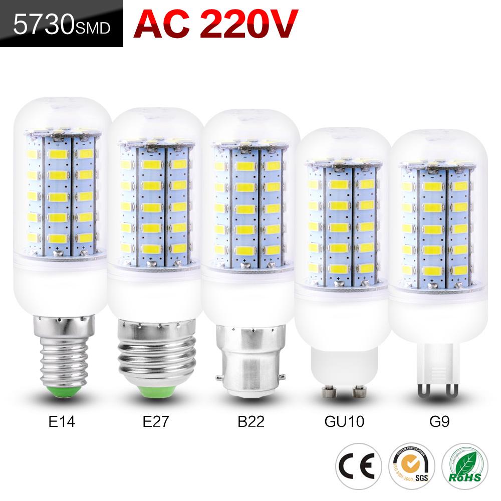 Ranpo E27 E14 GU10 G9 B22 B15 AC 220V LED Corn Bulb Light 5730 SMD 72LEDs 25W Lamps High Bright ...