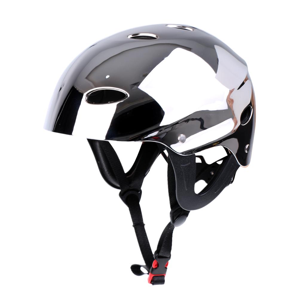 Bright Silver Lightweight Safety Helmet with Vents for Kayaking Boating ...