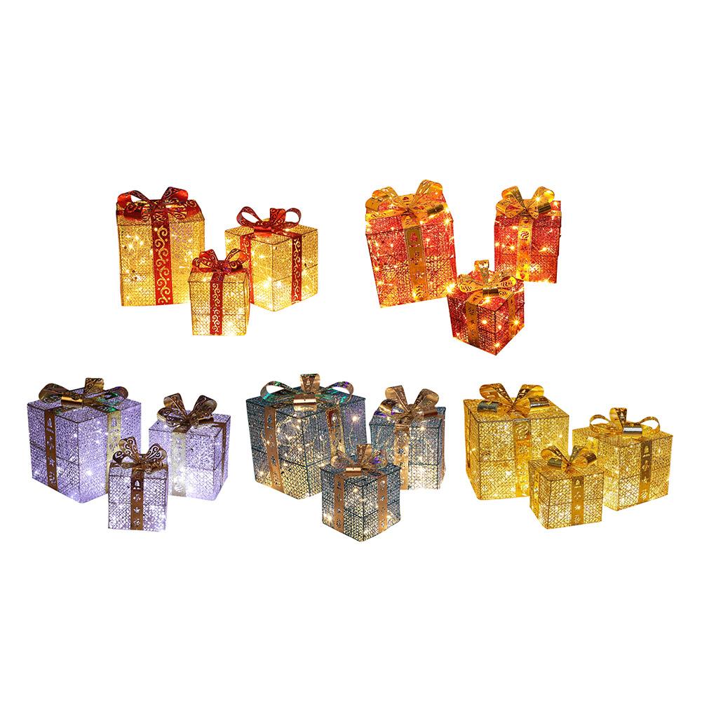 Buy Christmas Decor Gift Box Party Craft Luminous Gift Box for New Year ...