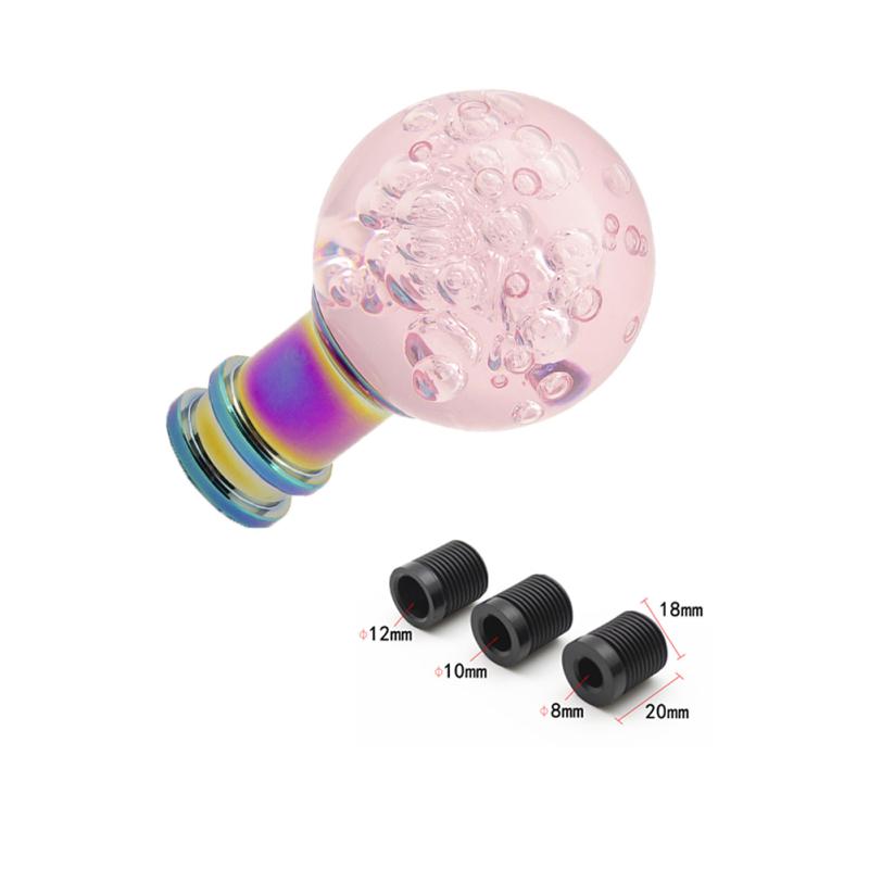 Cheap Round Ball Pink Crystal Bubble Manual Car Racing Gear Shift Knob ...
