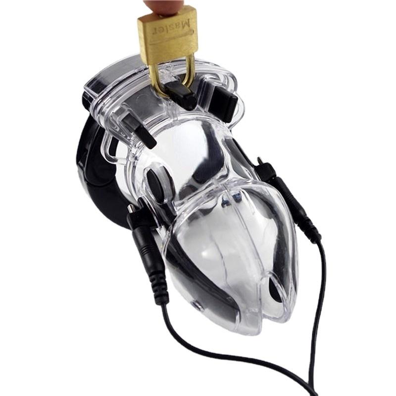 Buy Estim Male Chastity Cock Cage Lock Electro Stimulate Set at ...