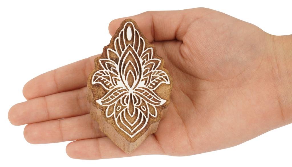 Cheap IBA Indianbeautifulart Textile Printing Block Lotus Hand Carved ...