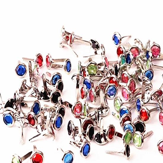 100PCs Mixed Color Metal Brads Scrapbooking Craft Embellishment Card ...