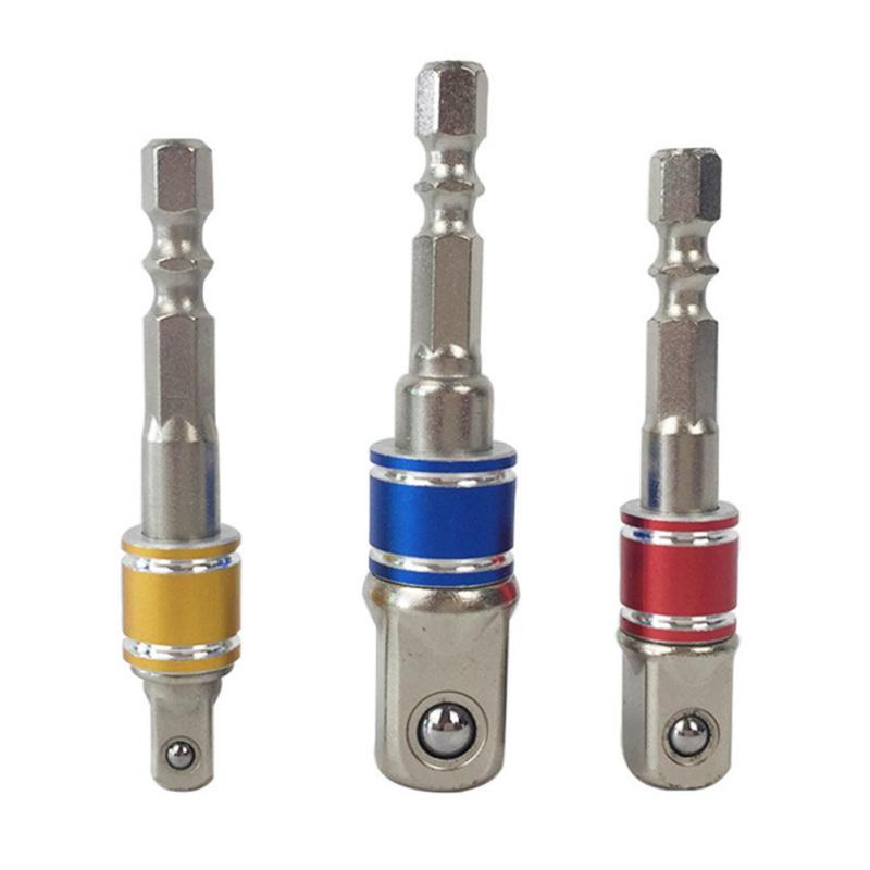 Buy 3Pcs/Set Hex Square Drill Bit Socket Adapter 1/4" 3/8" 1/2" Driver ...