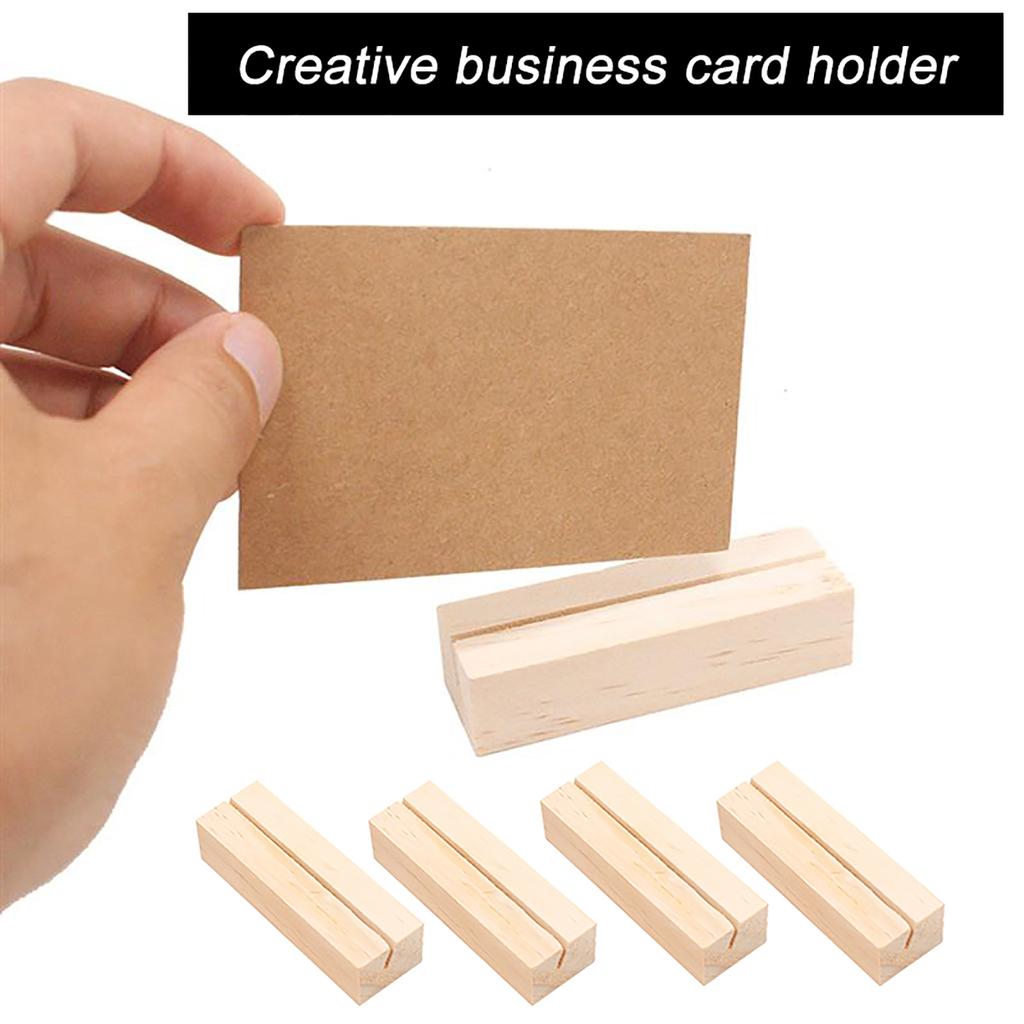 Natural Wood Notes Clips Photo Holder Messages Card Clamps Stand Table ...