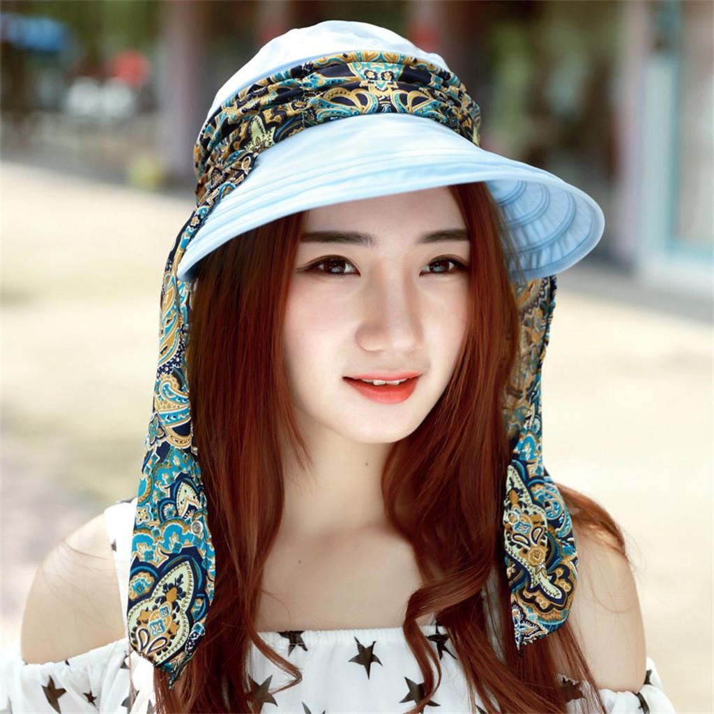 Buy Summer Women‘s Outdoor Beach Sunscreen Cap UV Protection Caps Sun ...