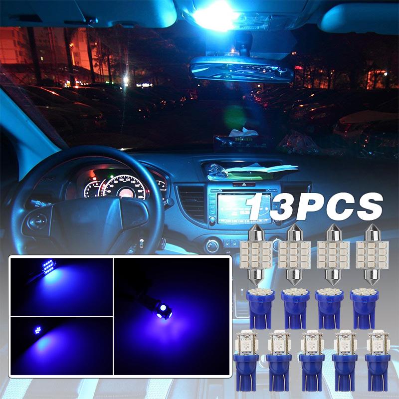 Buy 13x Blue LED Bulbs Car Interior T10 31mm Map Dome License Plate ...