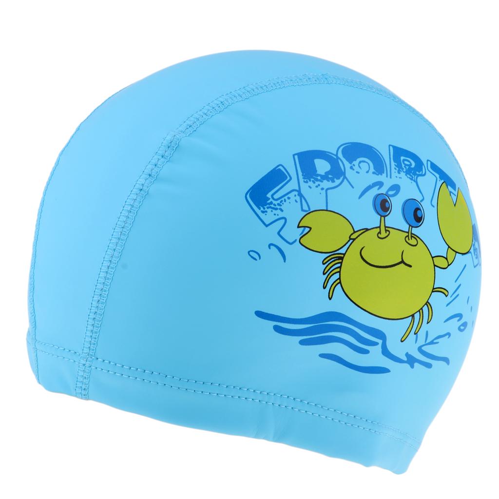 Buy Kids Children Swimming Pool Cap Swim Hat Waterproof Ear Wrap Crab ...