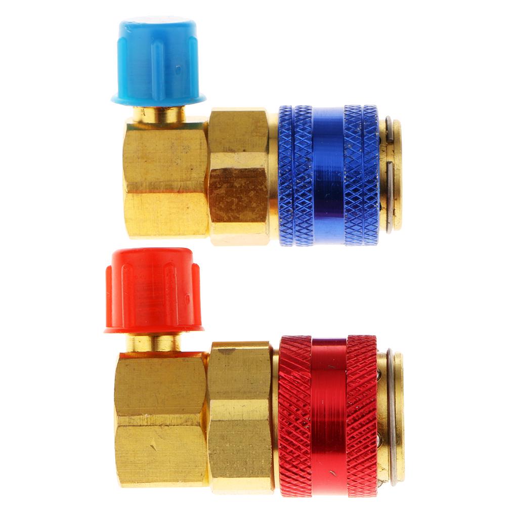 Buy 2 Pieces Car Auto Air-Conditioning High Low Angle Quick R134a HVAC ...