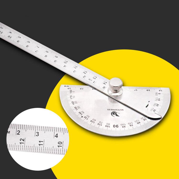 Details about Stainless Steel DIY Clear Scale Adjustable Protractor 180 ...