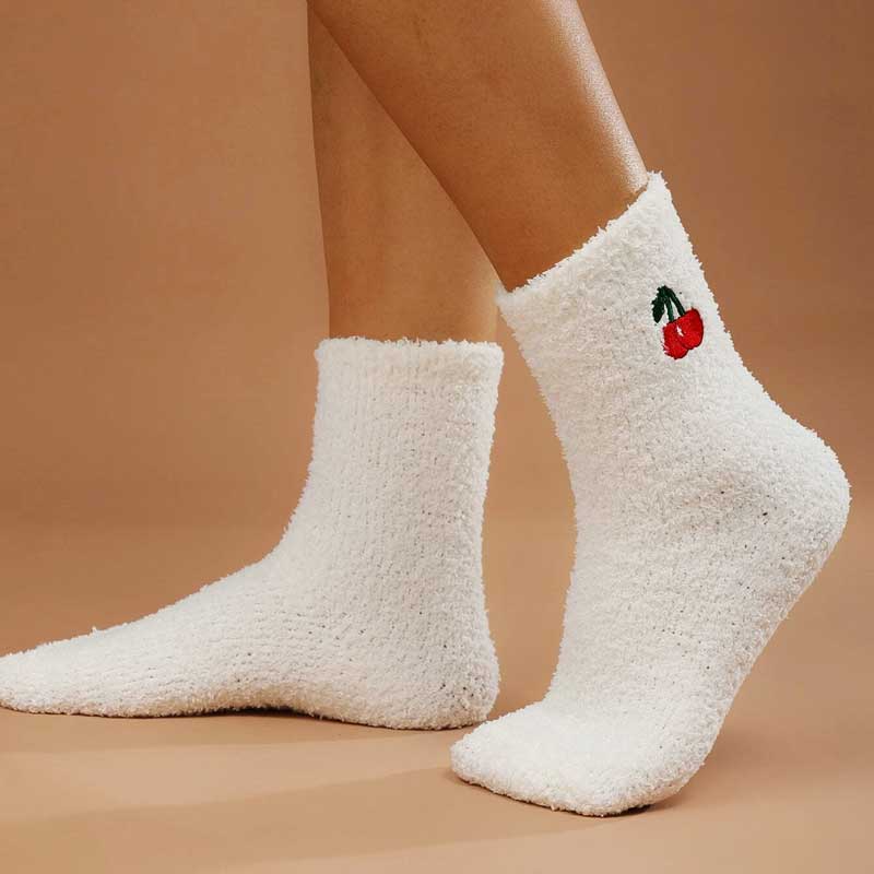 Buy Winter Warm Socks Women Thermal Fuzzy Socks Cute Kawaii White ...