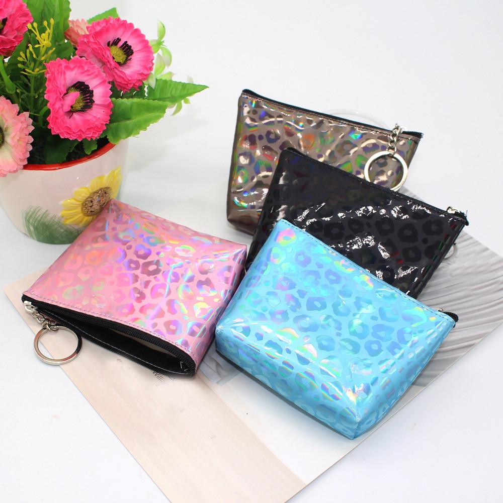 Buy Women Girls Leopard Print Coin Purse Wallet Bag Change Pouch Key ...