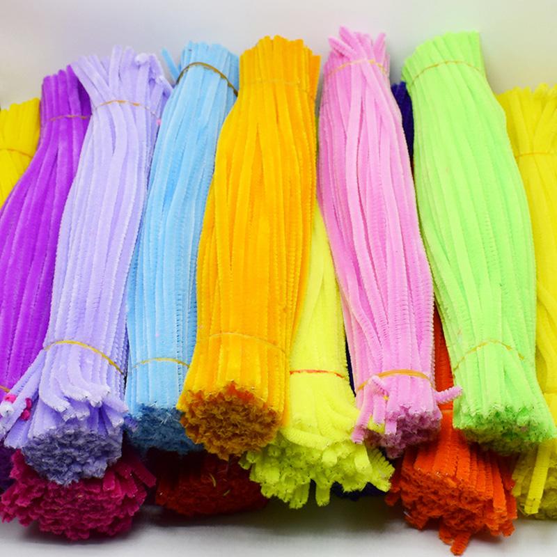 Buy 100PCS DIY Chenille Craft Stems Pipe 30cm Long Kids Children Craft ...