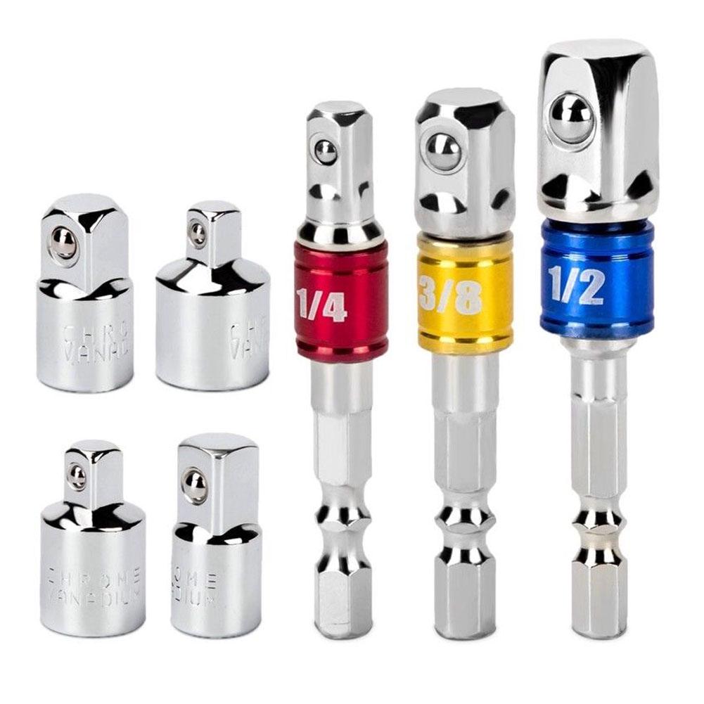 Buy 7Pcs/Set Cordless Screwdriver Socket Adapter Socket Wrench Nut Set ...