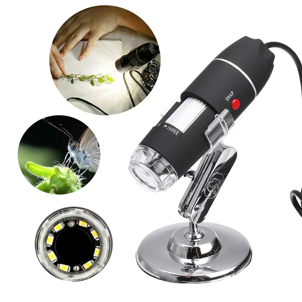 Buy 3in1 1000X/1600X Microscope Camera USB 8LED 2MP Magnification ...