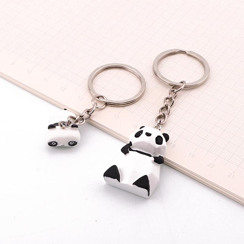 Buy Dayoff Cute Black White Panda Keychains Key Holder Lovely Animal ...