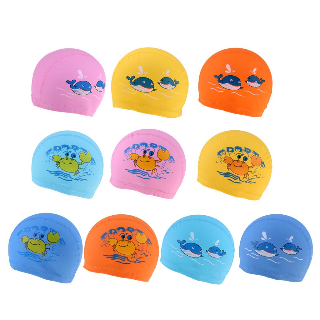 Buy Kids Children Swimming Pool Cap Swim Hat Waterproof Ear Wrap Crab ...