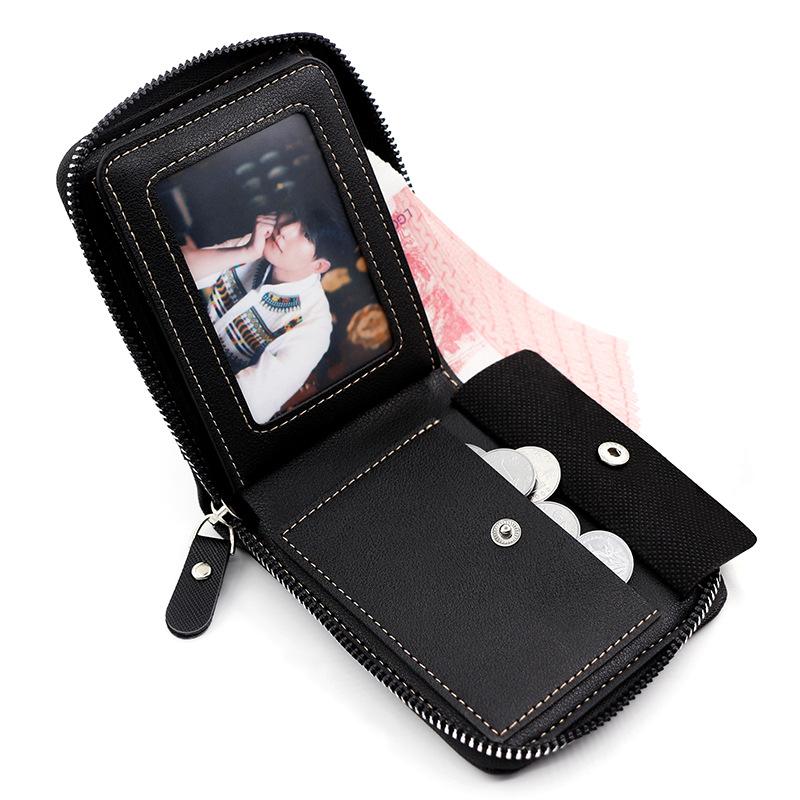 Buy Casual Zipper Men's Wallet Short Coin Pocket Large Capacity Multi ...