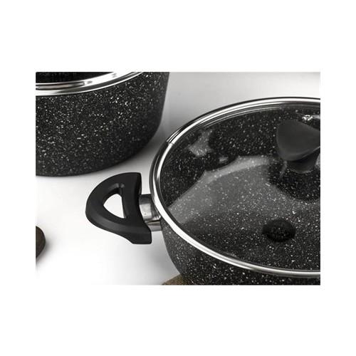 Cheap Taç Mastercook 7 Piece Black Granite Cookware Set | Joom