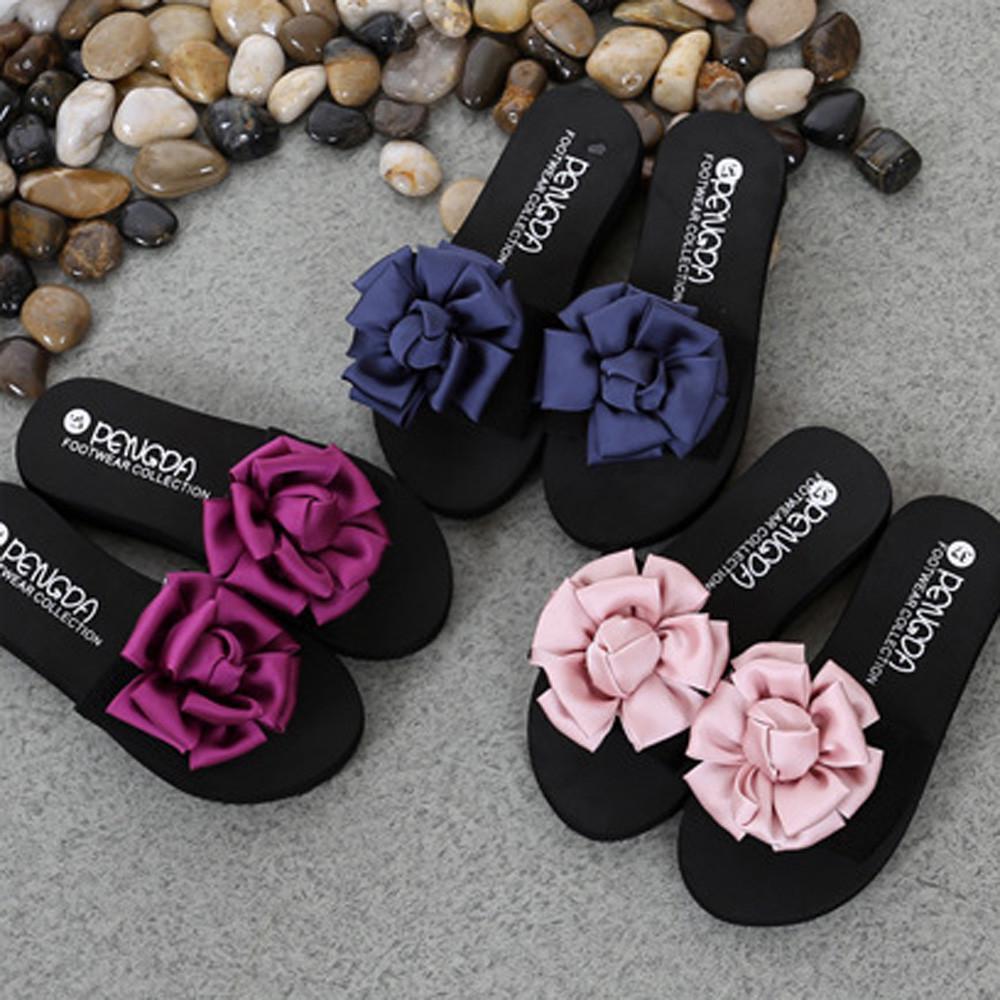 Buy Women Flower Summer Sandals Slipper Indoor Outdoor Flip-flops at ...