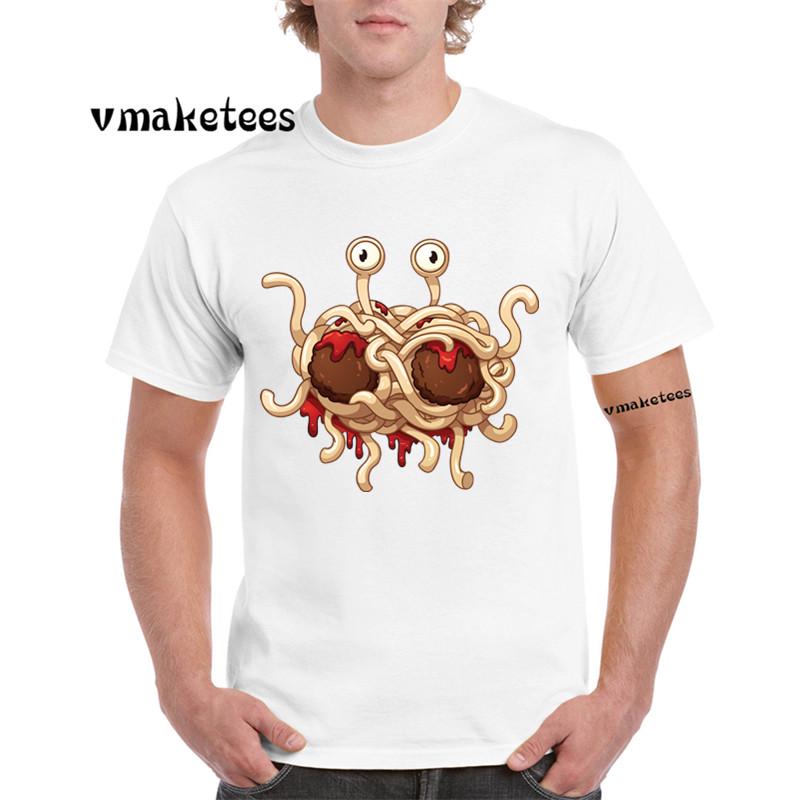 Buy Men Printing FSM Flying Spaghetti Monster T Shirt Summer Casual ...