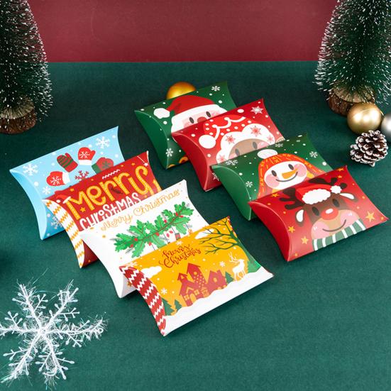 Buy 10Pcs Christmas Pillow Candy Box Christmas Element Family New Year ...