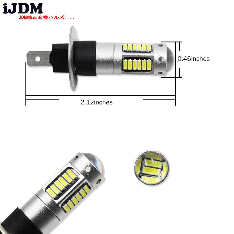 2 adet Yüksek Güç 6000K Beyaz 30-SMD 4014 H1 LED Ampuller Araba Sis ...