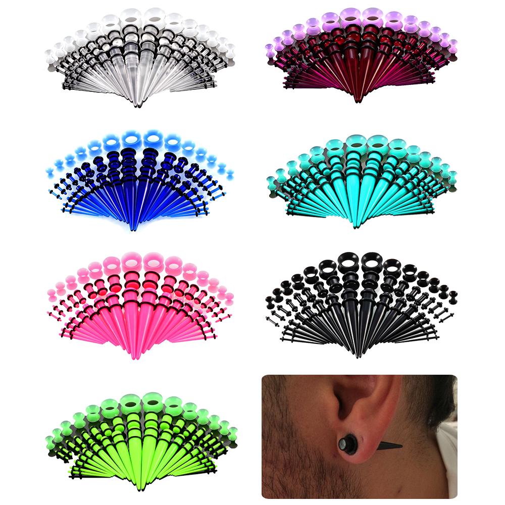Buy 50pcs Acrylic Ear Plug Taper Kit Gauges Expander Stretcher ...