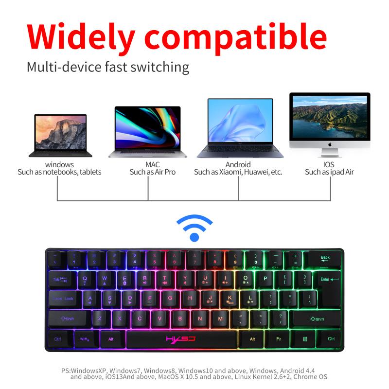 Buy 2200mAh Keyboard BT5.0+2.4G Dual-mode Wireless Light-emitting Keyboard L500 at affordable ...