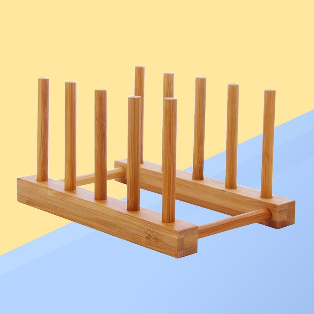 Buy 1pc Wooden Bamboo Dish Holder Placemats Plates Pot Covers Organizer ...