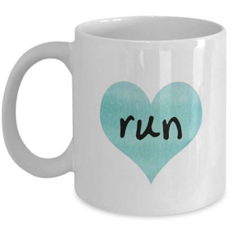 Buy Runners Coffee Mug Watercolor Heart Run ;Inspirational Mug ,Running ...