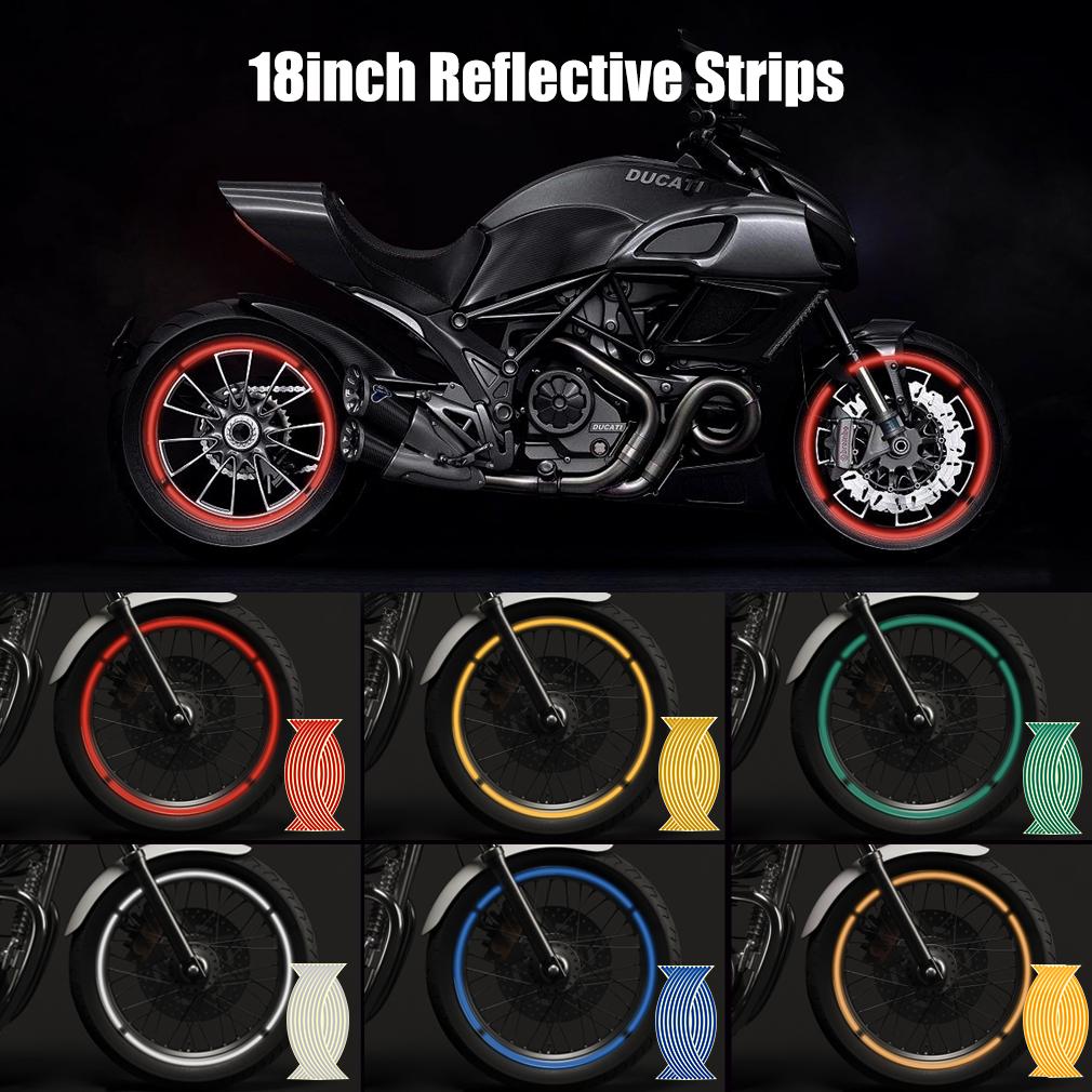Buy 16Pcs Strips Reflective Motocross Bike Motorcycle Wheel Stickers ...