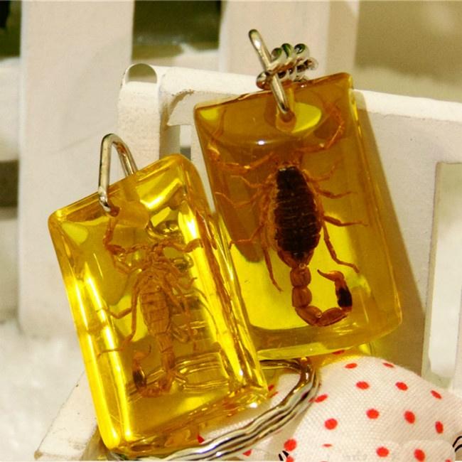Buy Creative Insect Amber Keychain Unique Keyring Car Accessory ...