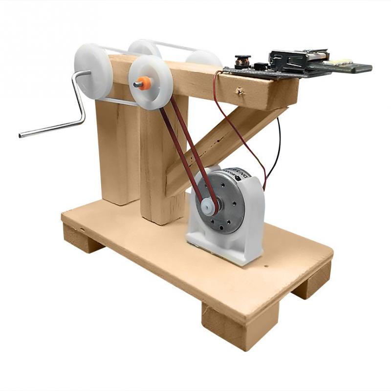 Buy DIY Hand Generator Material Set Manual Electricity Generator Kids ...