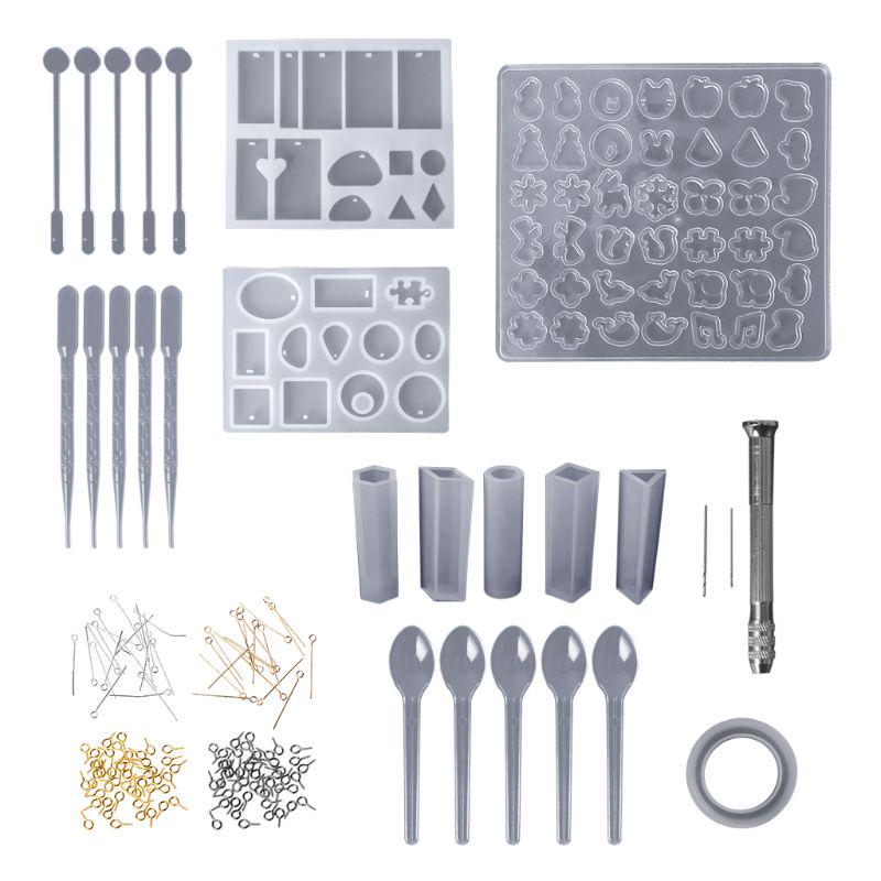 Buy 1 Set Epoxy Resin Kit DIY Jewelry Making Tools Silicone Mold Clasp ...