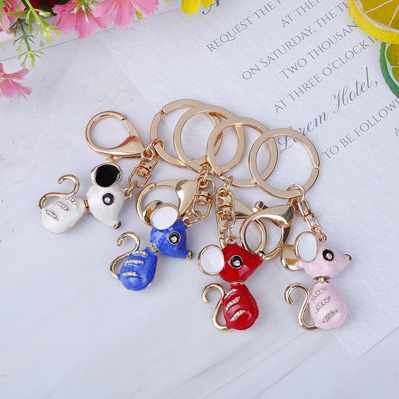 Buy Rat Mouse Keychain Rhinestone Crystal Pendant Charm For Handbag ...