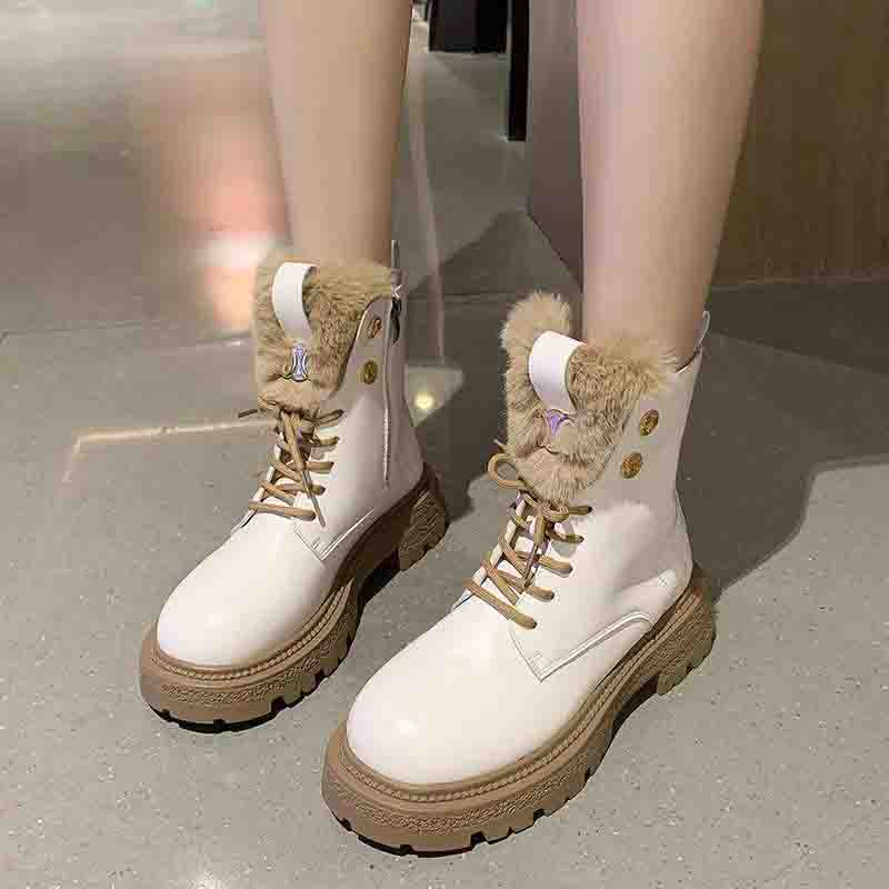 Buy Leather High-end Martin Shoes Women's Autumn and Winter Plus ...