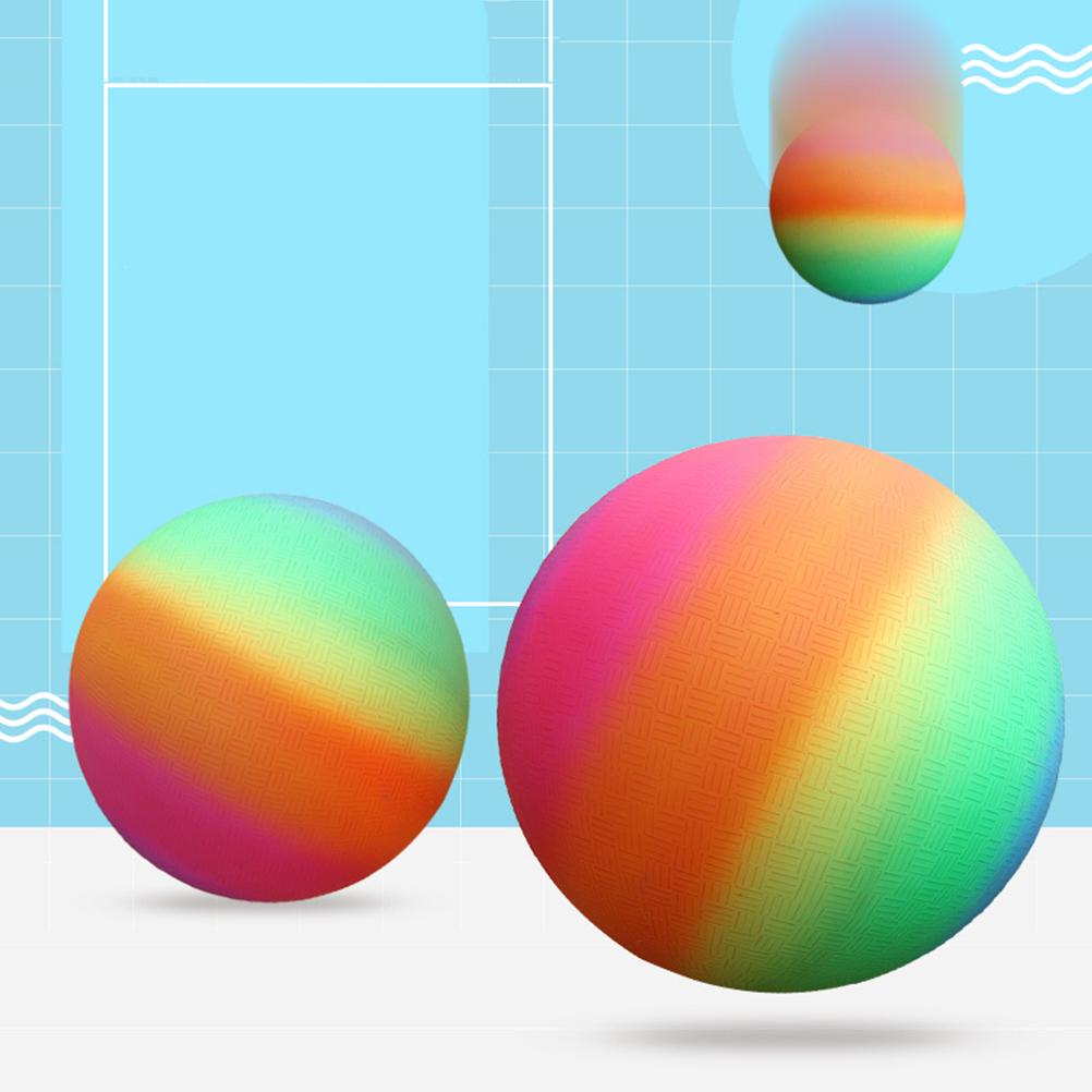 Buy 2pcs 22 CM Thickened Rainbow Balls PVC Sports Play Ball Kickball ...