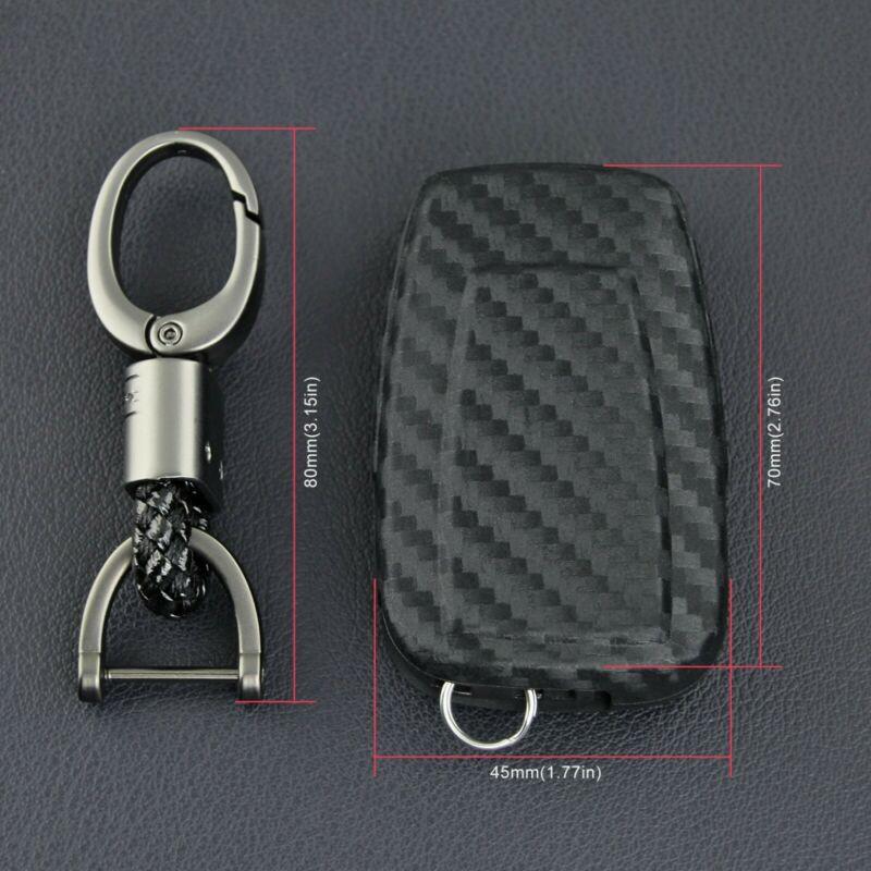 1*-Carbon Fiber Key Fob Chain For Toyota Camry CHR Avalon RAV4 Cover ...