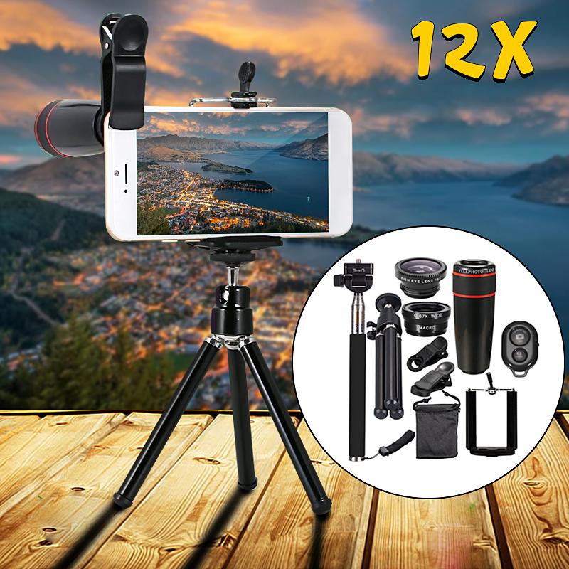 Buy APL-12X Phone Lenses 10 In 1 Mobile Camera Lens Kit Fish Eye Macro ...