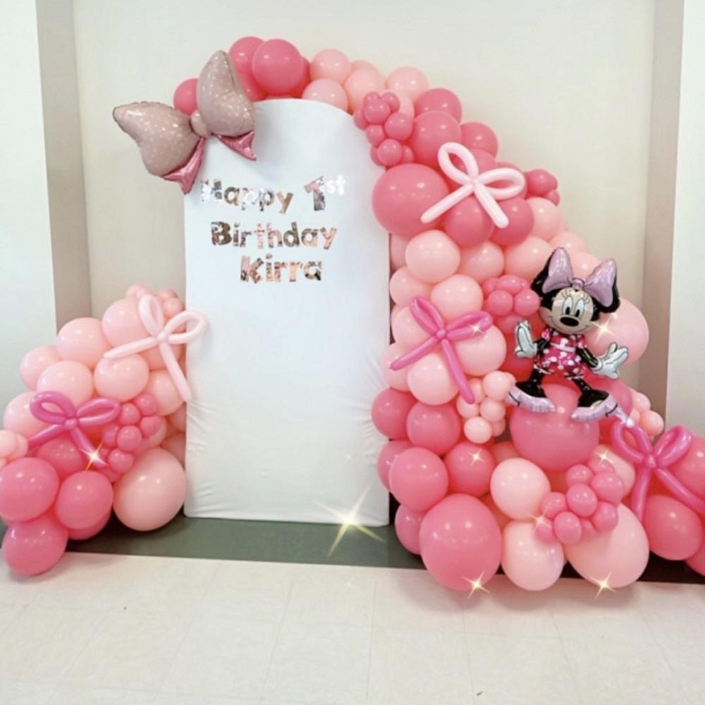 Buy 111pcs Minnie Mouse Balloon Garland Arch Kit Pink Bow Rose Red ...