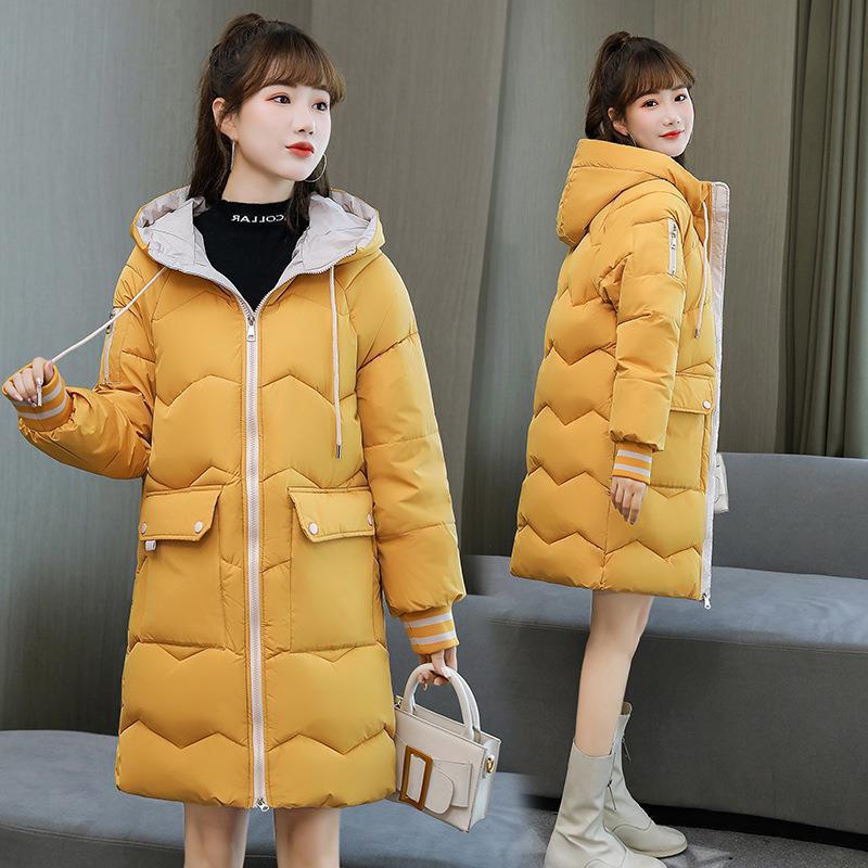 Buy Winter Cotton Padded Clothes Medium Long Thickened Down Cotton ...