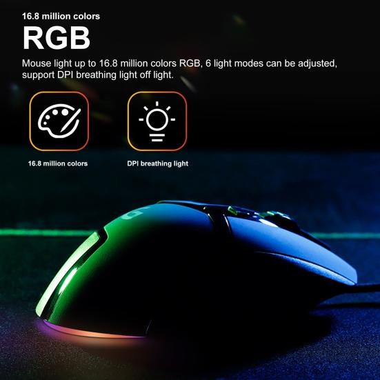 Cheap G502 Wired Cool RGB Backlight 7200DPI 8 Buttons Gaming Mouse ...