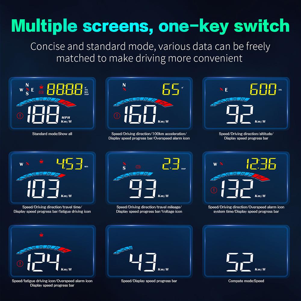 Buy Car HUD M16 Head Up Display Windshield Projector GPS Car Speed ...