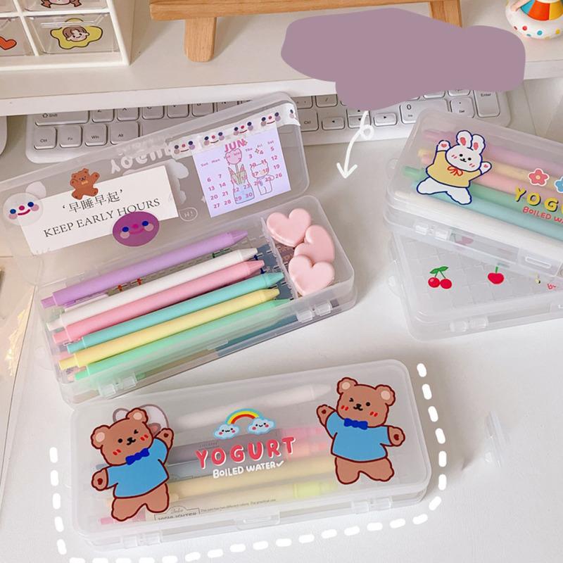 Double Layer Pencil Case Large Capacity School Pencil Box Pencilcase ...
