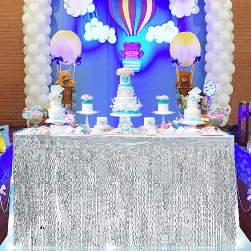 Buy Spiral Strip Rain Silk Curtain Table Skirt Wedding Props Ribbon ...