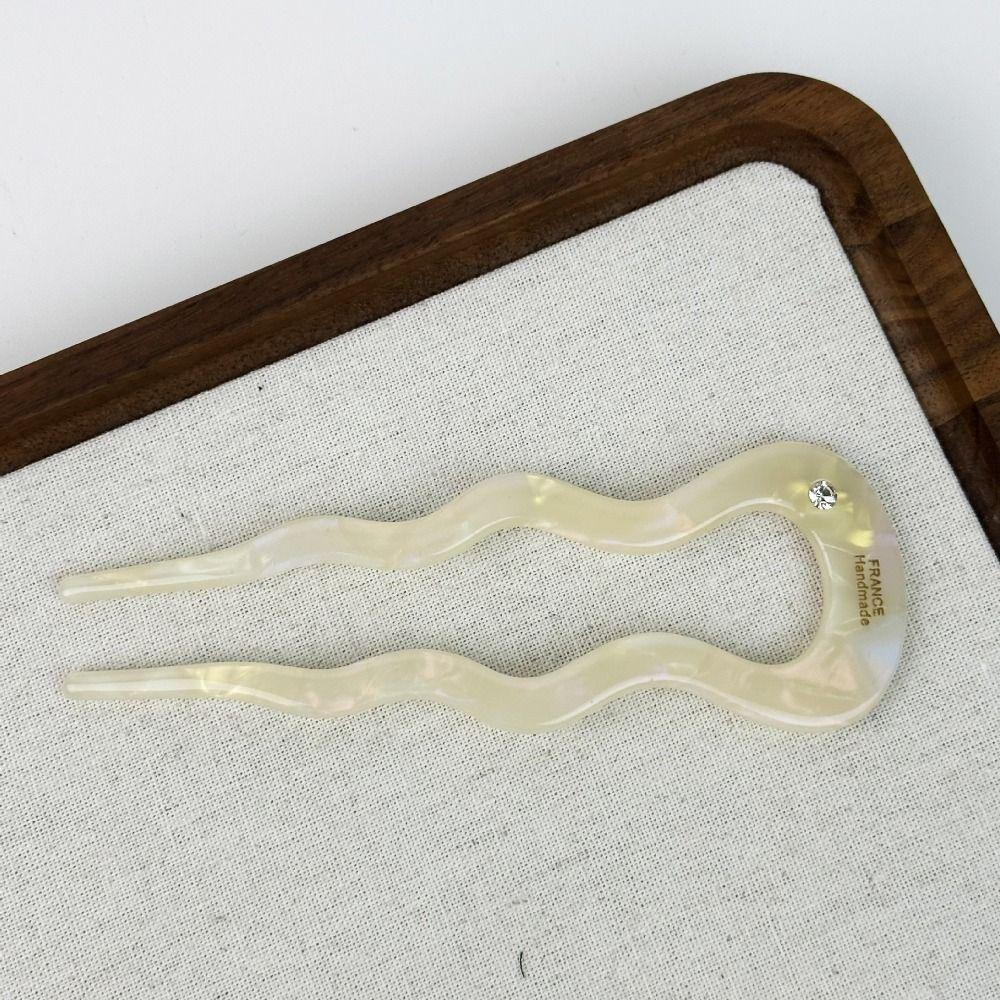 Korean Style U Shaped Hair Stick Rhinestone U Shaped Hairpin Acetic ...