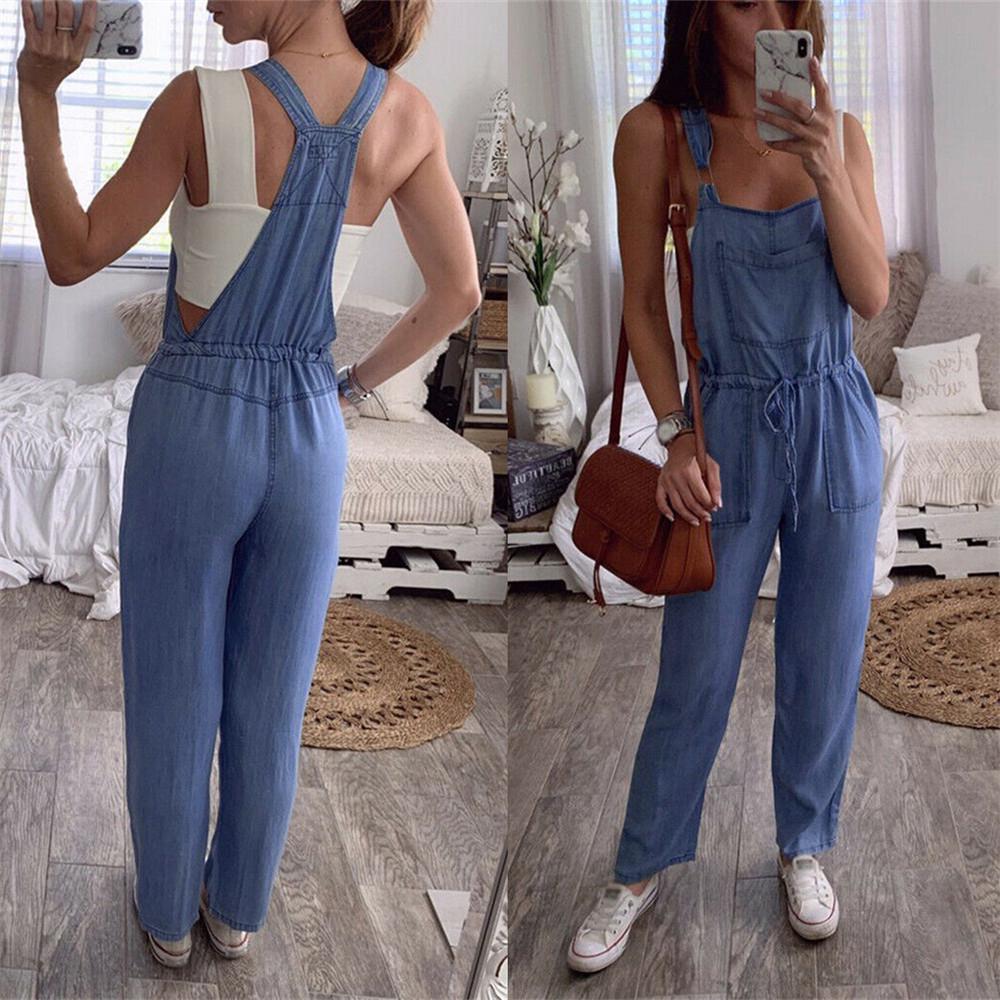 Buy ZS Women Jumpsuits Denim Jeans Trousers Long Pants at affordable ...